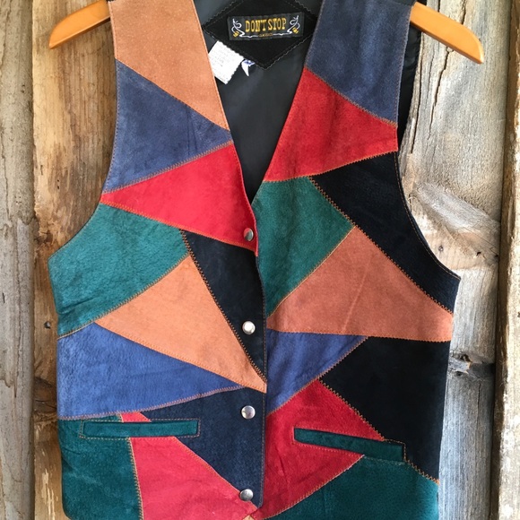 Jackets & Coats | Dont Stop Vintage Patchwork Mens Or Ladies Leather ...
